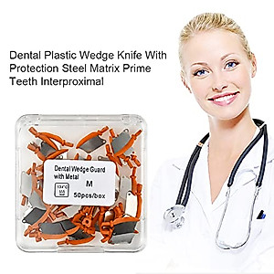 DAMUZHI Orthodontic Matrix Wedges Dental Prime Teeth Interproximal Wedge Guard With Metal Plastic Wedge Knife With Protection Dental Steel 3box 50Pcs/box