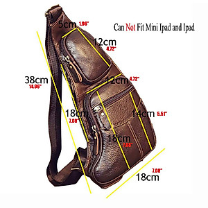 Leather Sling Bag Backpack for Men Women Crossbody Shoulder Chest Day Pack Outdoor Travel Camping Tactical Daypack