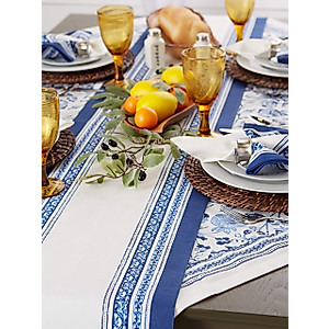 DII Table Top Décor Collection Spring & Summer Table Runner, 14x72, Porto Stripe Print