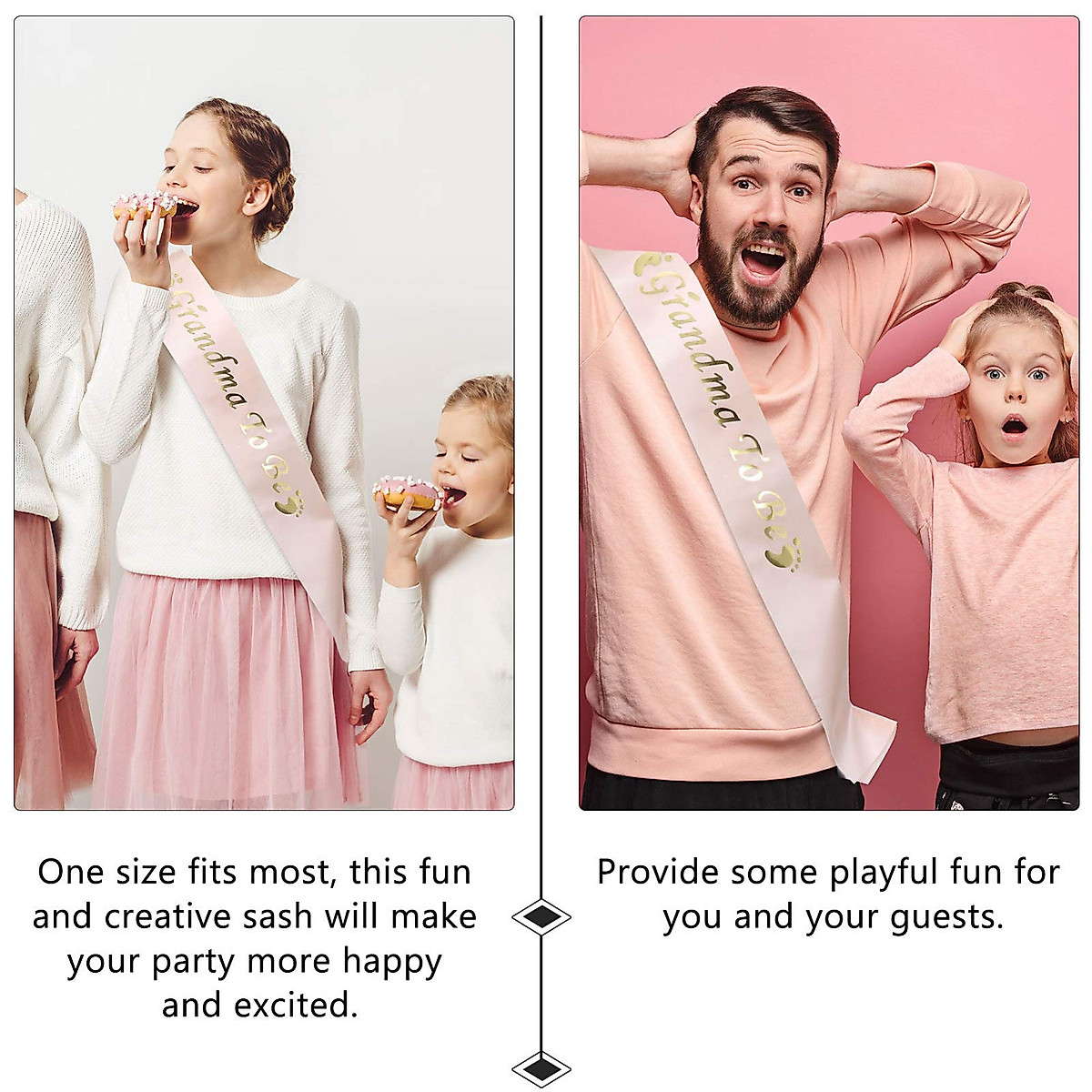 Amosfun 3pcs Grandma to Be Sash Satin Baby Shower Party Sash Shoulder Strap Baby Shower Party Supplies for Gender Reveals Baby Infant Birthday