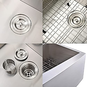 33 Inch Farmhouse Sink Stainless Steel - 33 inch Apron Front Farmhouse Sink Kitchen Sink Single Bowl 16 Gauge Stainless Steel Farm Sink