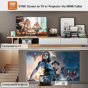 FANGOR 12.5" 1080P Portable Blu-Ray Player with 10.5" HD Swivel Screen, HDMI Out & AV in, Multi Media Player, 5 Hours Rechargeable Battery, Supports USB/SD Card, Last Memory, Region Free