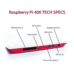 Raspberry Pi 400 Computer kit,4GB RAM,with Raspberry Pi 400 Keyboard, Wired Mouse, Micro HDMI Cable, Type-c Power Supply,16GB Card Preloaded with Raspberry Pi OS with 40Pin Cable