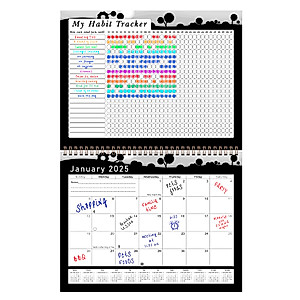 2025 Monthly Desktop/Wall Calendar/Planner - Habit Tracker - Daily, Weekly & Monthly Goal Motivational Habit Tracking Journal Inspirational - (Edition #015)