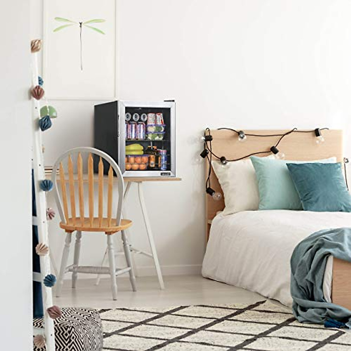 NewAir Mini Fridge Beverage Refrigerator and Cooler, Free Standing Glass Door Refrigerator Holds Up To 60 Cans, Cools to 37 Degrees Perfect Beverage Organizer For Beer, Wine, Soda, and Pop