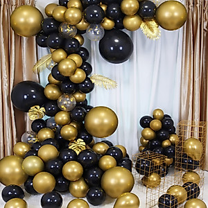 CANREVEL Metallic Gold Balloons - 100pcs Different Sizes 15/10/12/18 Inch Chrome Gold Latex Balloons Garland Arch Kit for Birthday Party Graduation Baby Shower Wedding Holiday Balloon Decoration