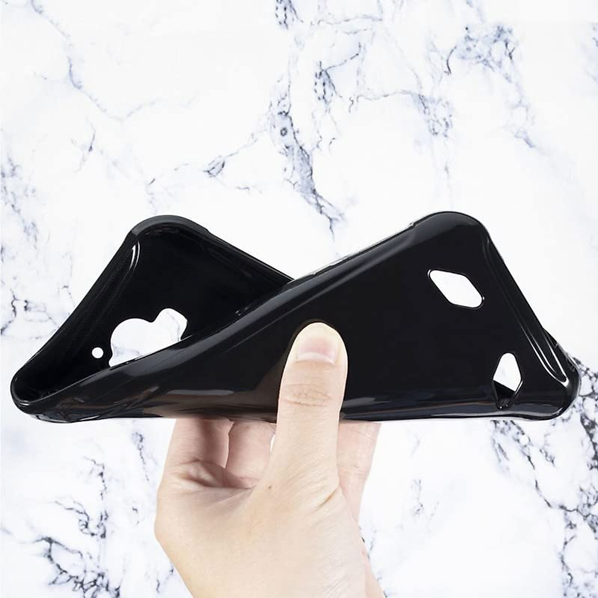 2 Pack Cover for Gigaset GX290 Plus (6.10") Case IJTYHF Soft Silicone Case Bumper Shell +Tempered Glass 9H Screen Protector Protective Film, Black Phone Protective TPU Cases