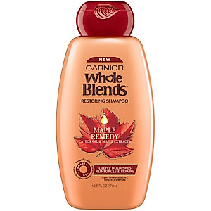 Garnier Whole Blends - Maple Remedy - Paraben Free Vegan Formula - Shampoo & Conditioner Set - Net Wt. 12.5 FL OZ (370 mL) Per Bottle - One Set