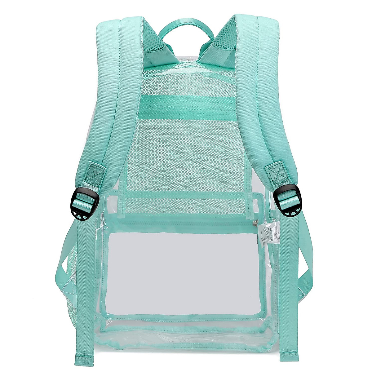 abshoo Heavy Duty Clear Backpack School Approved Transparent Clear Bookbag for School (Teal)