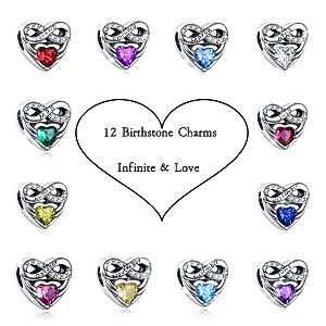 BEEUVIP March Birthstone Charm 925 Sterling Silver Openwork Bead for Charm Bracelets and Necklaces, Birthday Mothers Day Jewelry Gifts Women