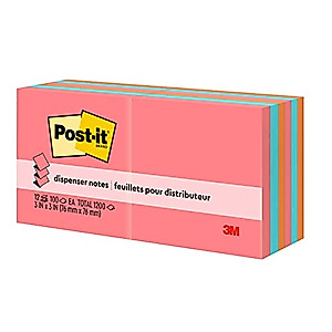 Post-it Pop-up Notes, 3x3 in, 12 Pads, America's #1 Favorite Sticky Notes, Poptimistic, Bright Colors (Pink, Orange, Blue), Clean Removal, Recyclable (R330-18CTCP)