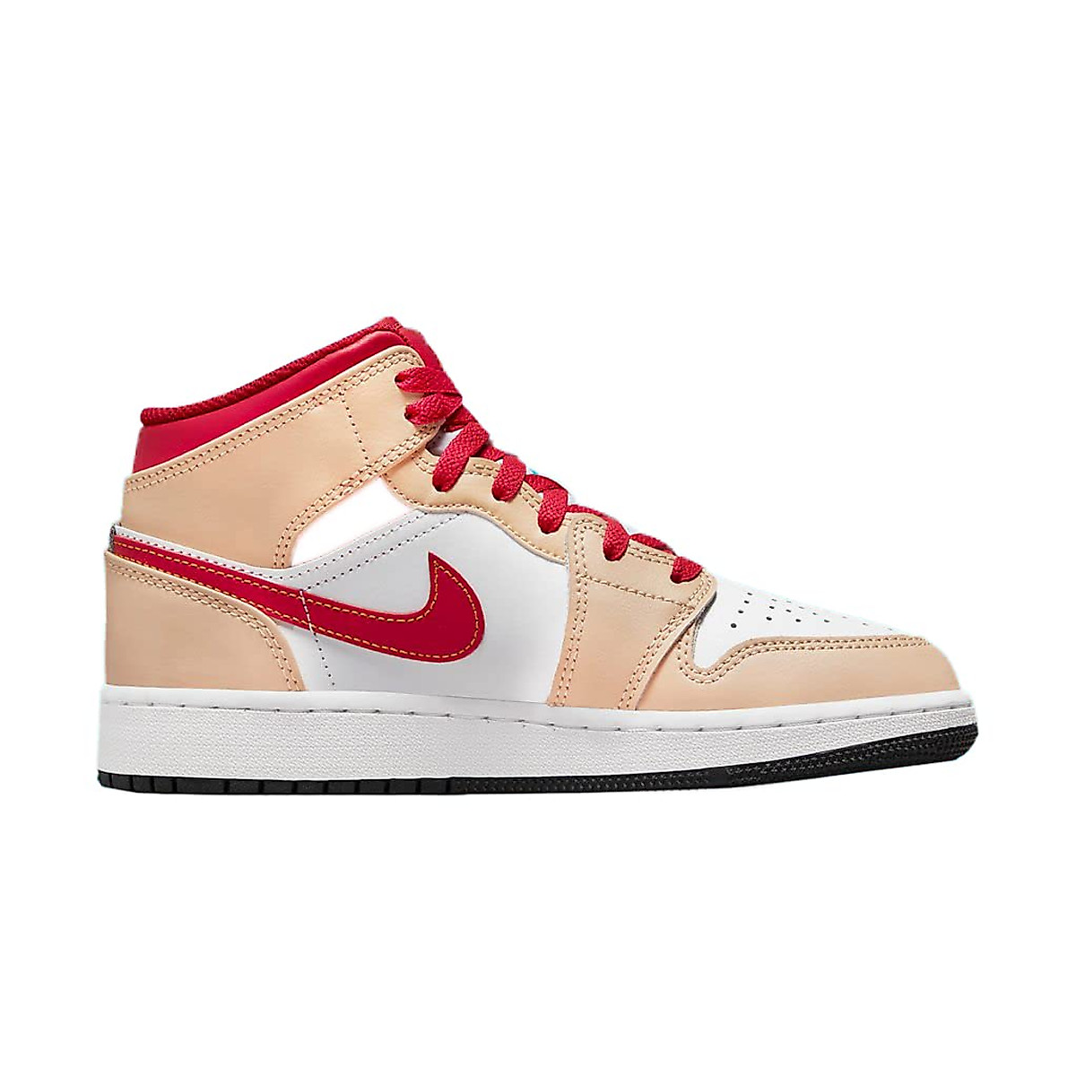 Jordan Youth Air 1 Mid GS 554725 201 Beige/Red - Size 5Y