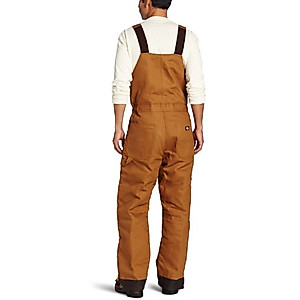 Dickies Men's Premium Insulated Bib Overall, Brown Duck, XX-Large/Short