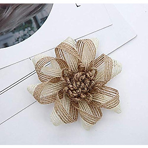 9 Pcs 3.15 Inch Vintage Jute Burlap Flowers Handmade Burlap Rose Flowers Jute Twine Burlap Flowers Rustic Lace Rose for DIY Handmade Floral Crafts Making Home Wedding Party Decoration