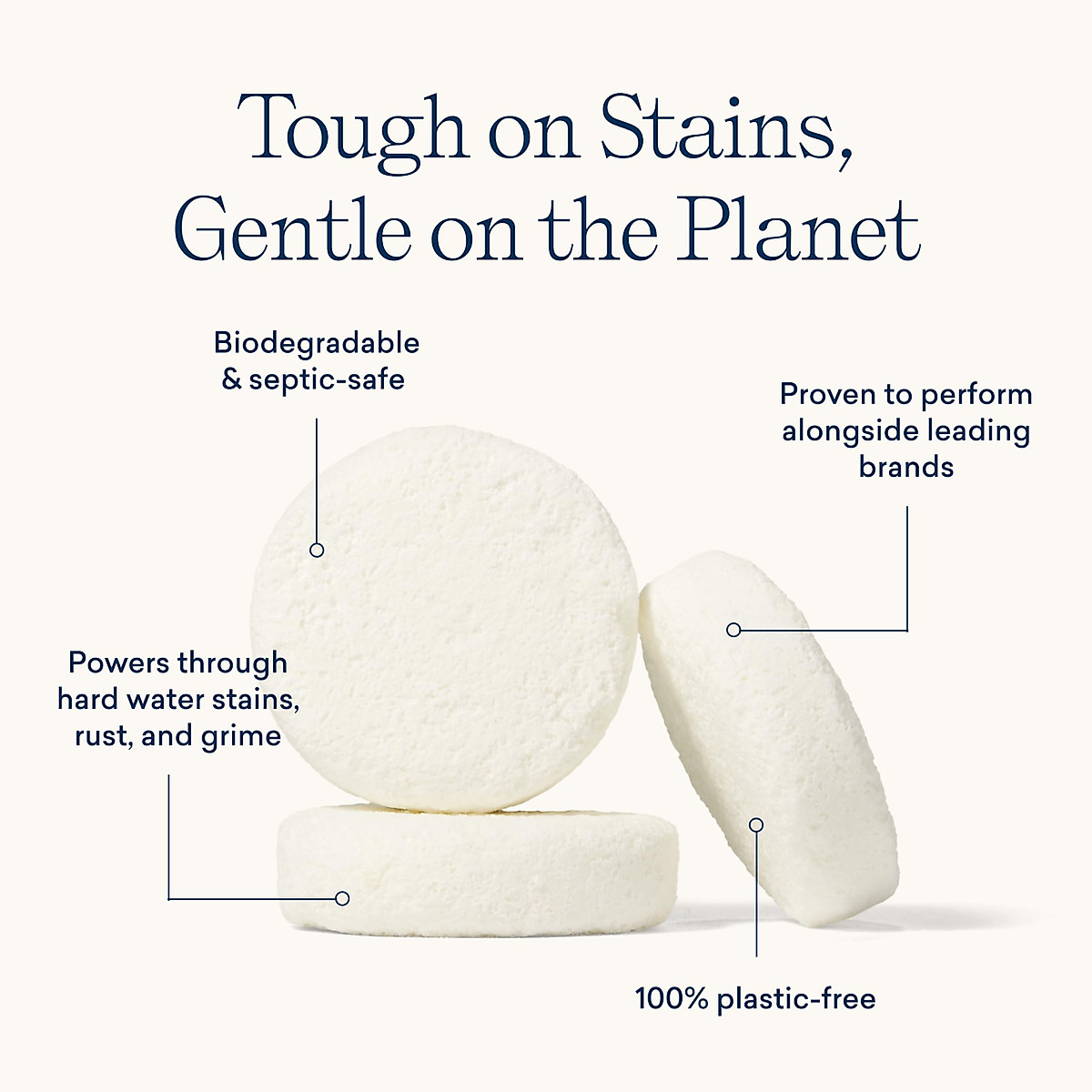 BLUELAND Toilet Bowl Cleaner Tablets, Starter Set, 14 Count with Tin, Lemon Cedar, Plastic-Free, No Harsh Chemicals, Plant-Based