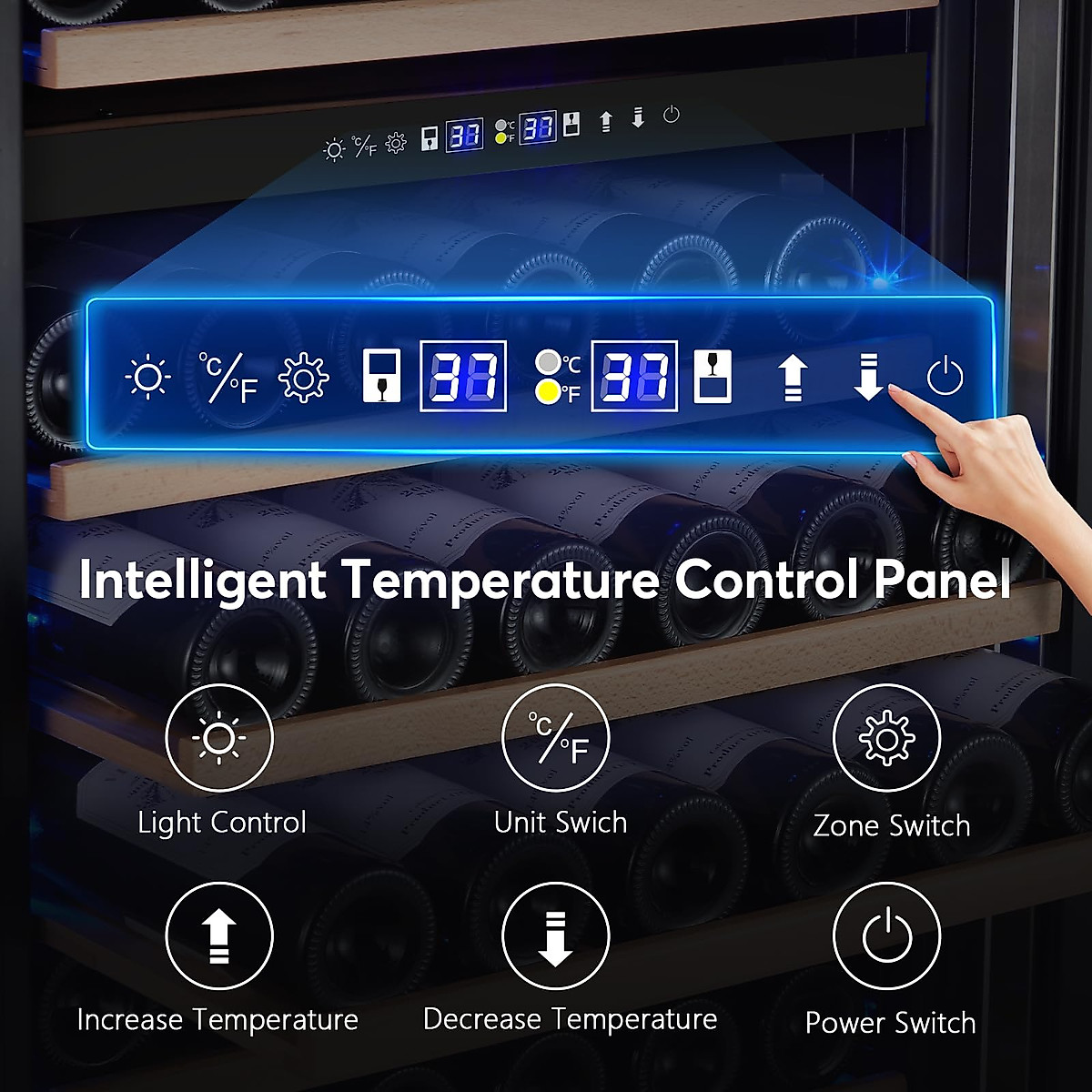 Velivi Wine Fridge Freestanding Dual Temperature Zone, Wine Cooler Refrigerator for 154 Bottles, 24 Inch Wide Large Wine Cooler with Professional Temperature Control System, Quiet Operation