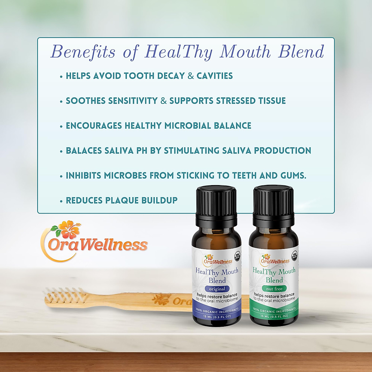 OraWellness Healthy Mouth Blend Organic Toothpaste & Mouthwash Alternative Tooth Oil, Natural Mouth Rinse for Healthy Teeth & Gums for Women, Men and Kids, Pack of 1