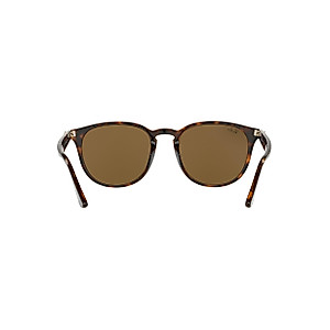 Ray-Ban RB4259F Low Bridge Fit Round Sunglasses, Light Havana/Dark Brown, 53 mm