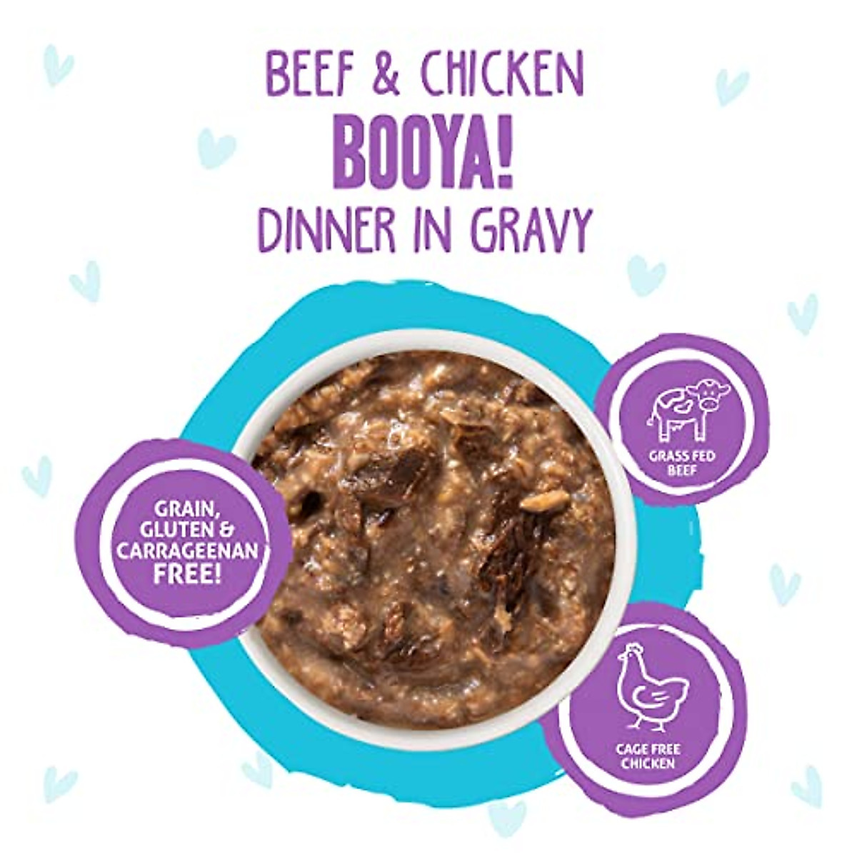 Weruva B.F.F. OMG - Best Feline Friend Oh My Gravy!, Booya! Beef & Chicken in Gravy Cat Food, 2.8oz Pouch (Pack of 12)