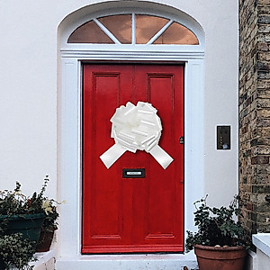 BOXHOME Big Car Bow 18" White Large Gift Wrap Ribbon Pull Bows for Party, Birthday, Wedding Garlands & Swag, Fundraise, Decoration