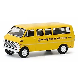 Greenlight 30155 1968 Community Charter Bus System Club Wagon School Bus (Hobby Exclusive) 1:64 Scale Diecast