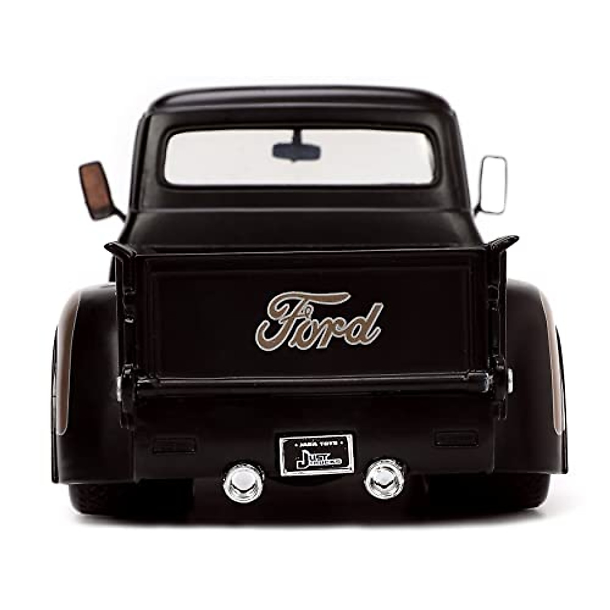 Jada Toys Just Trucks 1:24 1956 Ford F-100 Die-cast Car Black/Brown with Tire Rack, Toys for Kids and Adults
