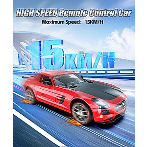 AEROQUEST Remote Control Car, 1:14 Scale Mercedes Benz Rc Cars Officially Licensed 15Km/h Fast Toy Car 7.4V 500mAh with Led Light 2.4Ghz Drift Car for Adults Boys Girls Birthday, Red