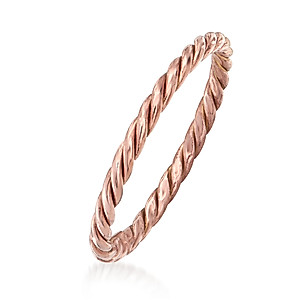 Ross-Simons 18kt Rose Gold Roped Ring. Size 6
