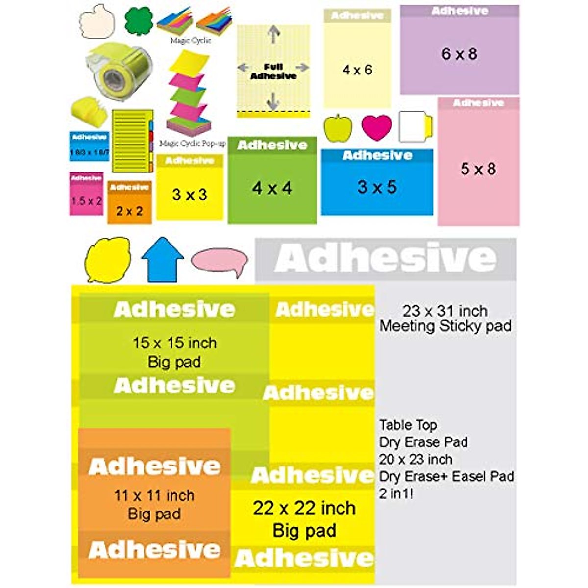 4A Shapes Sticky Notes,Bubble Shape,3 3/8 x 1 7/8 Inches,Neon Assorted,Self-Stick Notes,200 Sheets/Pad,1 Pad/Pack,4A 5059