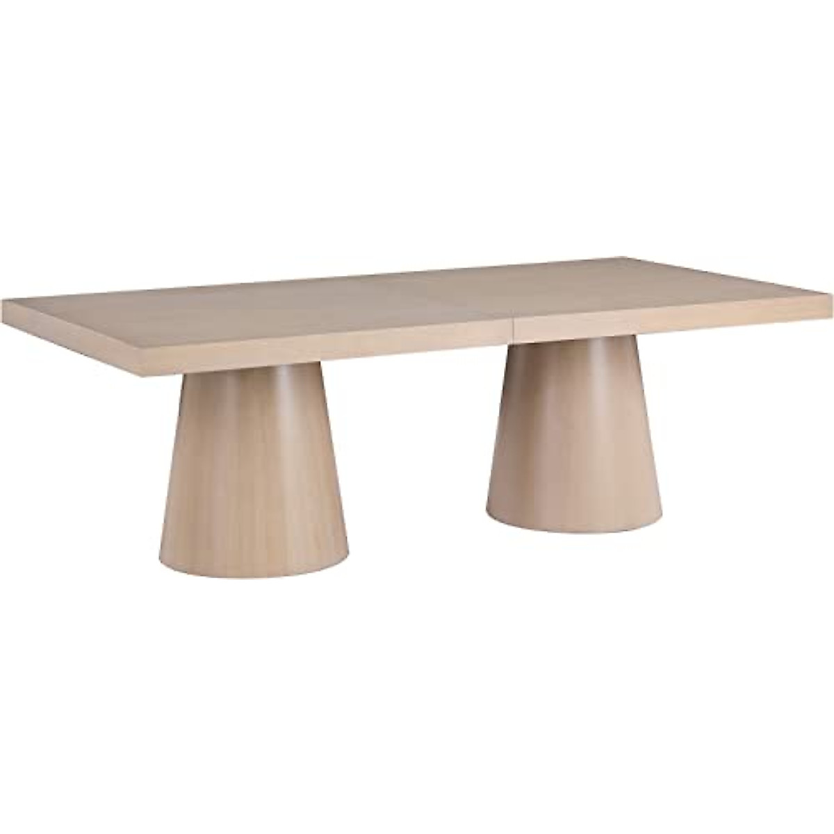Meridian Furniture 502Oak-T Tavolo Collection Modern | Contemporary Dining Table, Rich Natural Oak Finish, MDF With Natural Oak Veneer, 2 Table Leaves Included, 95" / 113.5" / 132" W x 47.5" D x 31" H
