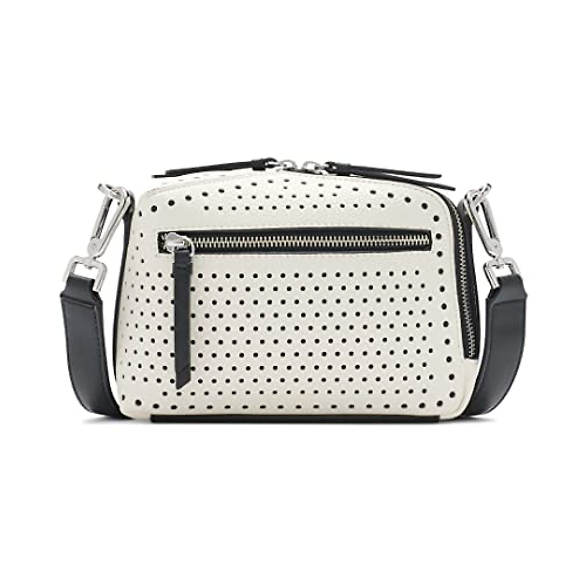 Calvin Klein Brenda Top Zip Crossbody, Cherub White/Black