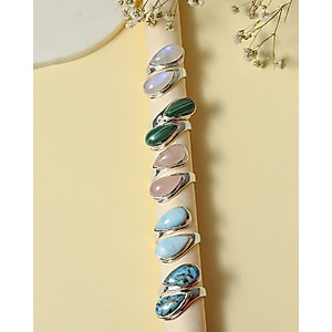 YoTreasure Malachite Solid 925 Sterling Silver Bypass Ring Jewelry