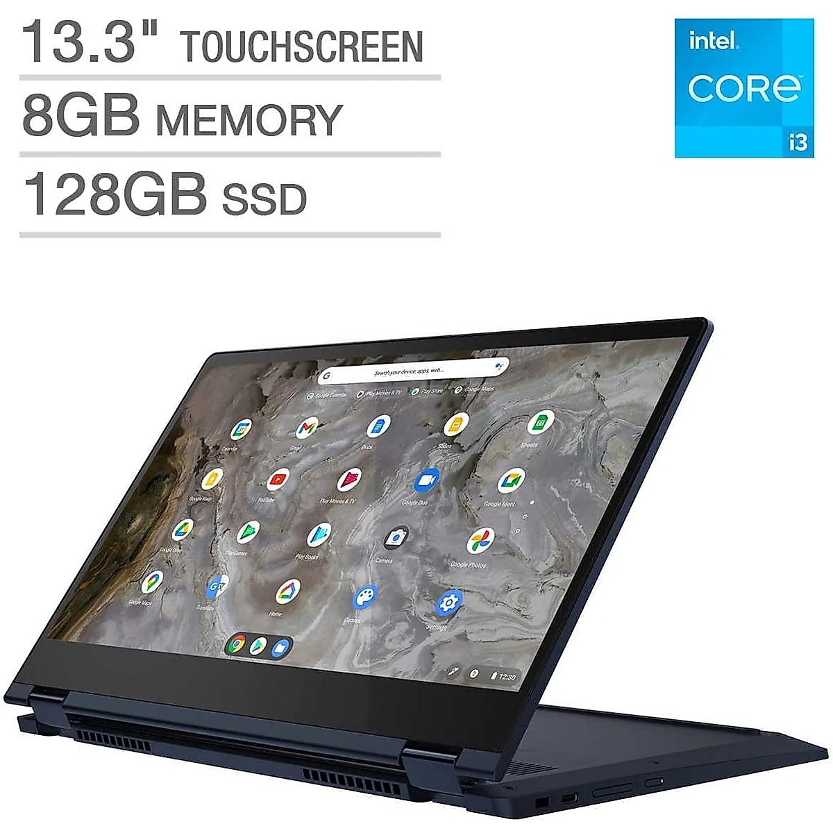 Lenovo Chromebook Flex 5 Convertible 2-in-1 Laptop 13.3 FHD Touch Display 11th Gen Intel Core i3-1115G4 (Beats i5-7200U) Processor 8GB DDR4 RAM 128GB SSD Intel Integrated Graphics Chrome OS (Renewed)