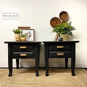 Dixie Belle Paint Company Chalk Finish Furniture Paint | Caviar (32oz) | Matte Black Chic Chalk Mineral DIY Furniture Paint