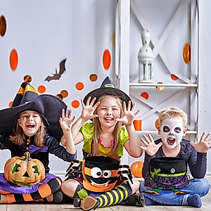 Halloween Trick or Treat Bags for Kids Candy Bucket Tote, Hands Party Favors Basket, Skirt with Foots, Halloween Trick or Trade Bag