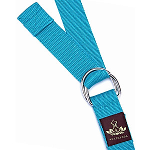 Heathyoga Yoga Blocks 2 Pack with Strap, High Density EVA Foam Yoga Block and Yoga Strap Set to Support and Improve Poses and Flexibility (Turquoise)
