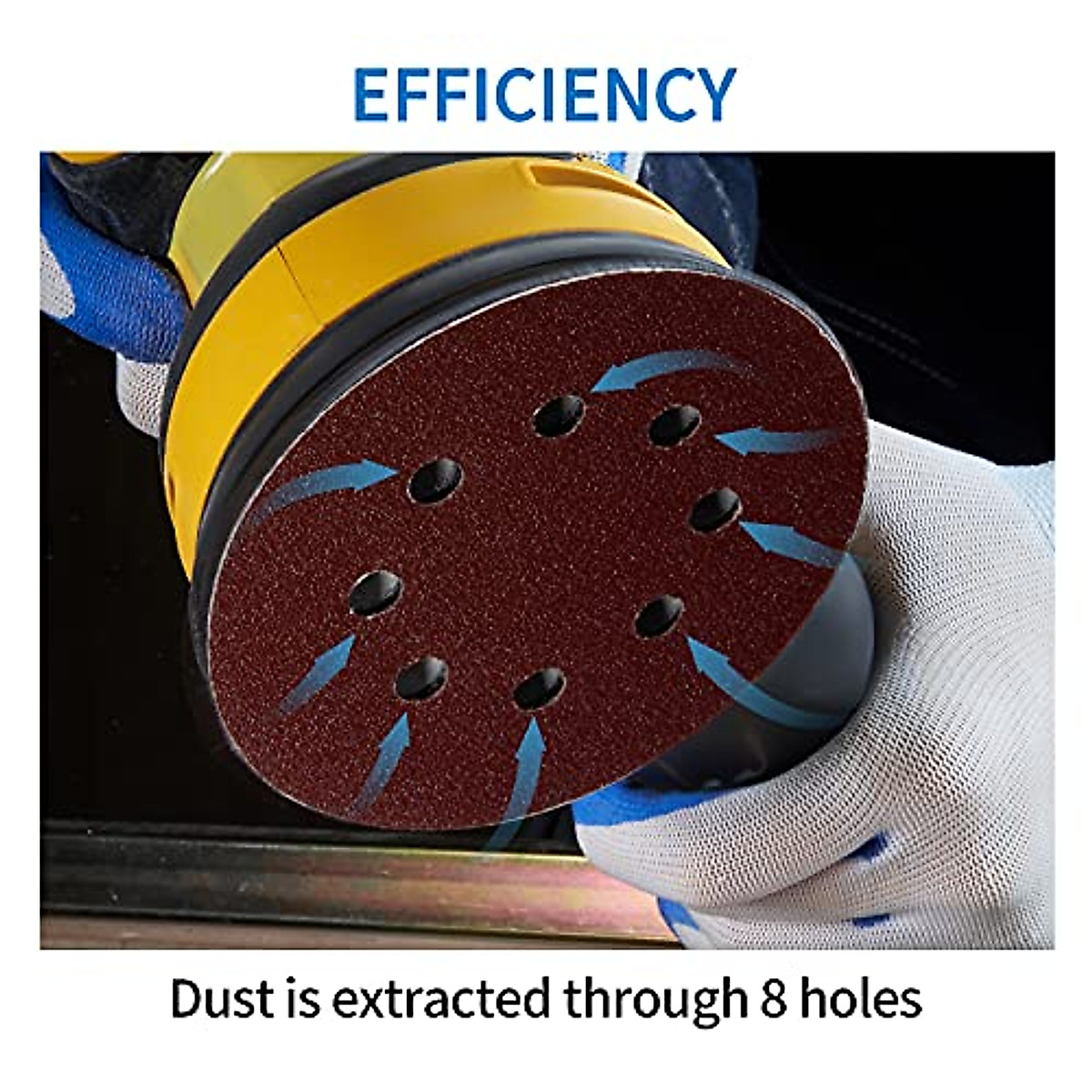 MIDO PROFESSIONAL ABRASIVE Sanding Disc 5 Inch 8 Hole Hook and Loop Sanding Pads for Orbital Sander 40/60/80/120/180/240/320 Grits-Pack of 72