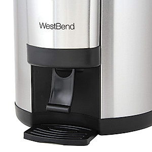 West Bend 57042 Coffee Urn Double Walled Stainless Steel Features Automatic Temperature Control Large Capacity with Fast Brewing and Easy Clean Up NSF Certified, 42-Cup, Silver