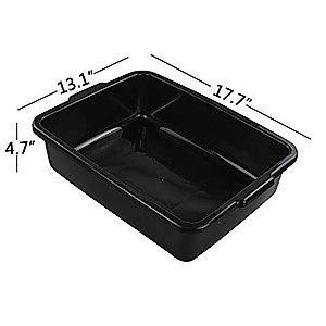 Lesbin 13 L Plastic Commercial Tote Box, Bus Tubs/Bus Box, 4-Pack