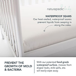 Naturepedic Organic Lightweight Classic Crib Mattress, 2-Stage Natural Mattress for Baby and Toddler Bed, Non-Toxic, 52" x 28"
