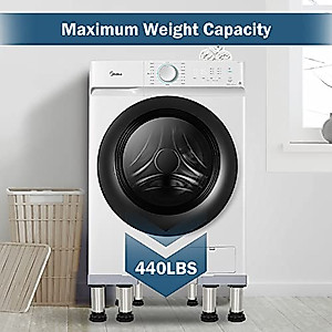 Kokorona Washing Machine Stand Mini Fridge Stand with 8 Strong Feet (7.1-8.3in High), Adjustable Refrigerator Base Multi-Functional Washer Dryer Pedestals, Max Load 440LBS