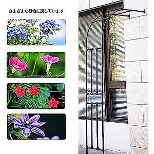 Rose Arch Half Arch,Weatherproof Garden Arch Arbors Garden Gazebo,Pergola Climbing Aid Trellis Archway for Climbing Plants,Half Rose Arch for Indoor/Outdoor/Garden Lawn/Wedding,Black,240 * 240cm