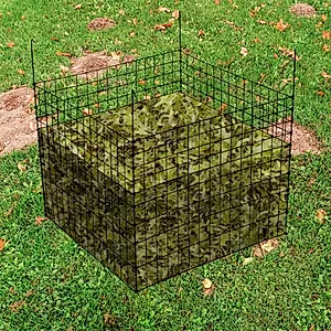 Hicarer 2 Pack Large Outdoor Wire Compost Bin 30 x 24 Inch Garden Compost Bin Container for Lawn Yard and Gardening Waste Leaves Container Fast Creation of Fertile Soil Garden Bed Fencing, Black