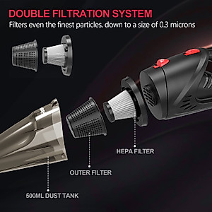 Shop-Vac 6 Gallon 3.0 Peak HP Wet Dry Vacuum+Shop·AIR Car Vacuum Cleaner, 12V/106W, Red