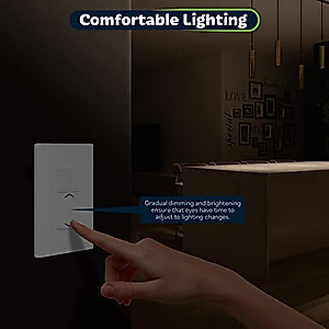 TOPGREENER Motion Sensor Light Switch Dimmer, Electronic Dimmer with PIR Motion Sensor, Occupancy & Vacancy Modes, 150W LED/CFL, Single-Pole, UL Listed, TDODS5-120, White