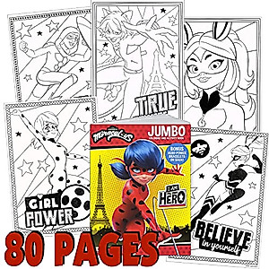 Miraculous Ladybug and Cat Noir - Activity Bundle - Miraculous Ladybug Stickers, Coloring Book, 2-Sided Door Hanger