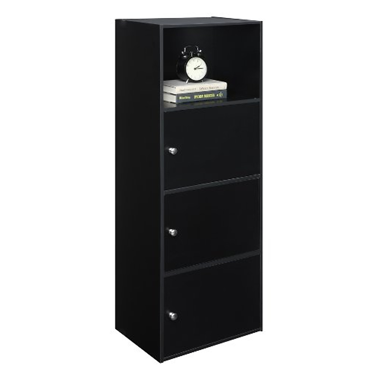 Convenience Concepts 3 Door Xtra Storage Cabinet with Shelf, Black