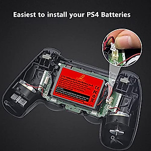 FARSAIL Rechargeable Batteries for PS4 Controller, 2-Pack 2000mAh LIP1522 PS4 Battery Replacement with Big and Small Plug for PlayStation 4 PS4 Dualshock 4 Wireless Controller