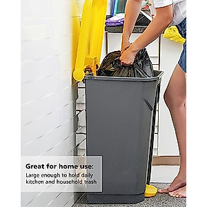 Kitchen Trash Bags 15-17 Gallon 40 Count, AYOTEE Garbage Bags Tall Kitchen Unscented Large plastic Trash Bags recycling bags Wastebasket Bin 40-68 Liners for Kitchen Home Lawn Leaf Bags (Black)