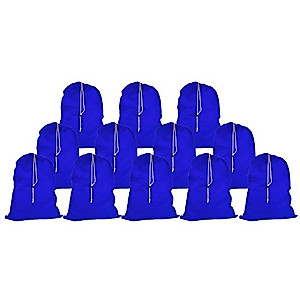 Nylon Laundry Bags. Size: 30" x 40", Pack of 12 bags, for Heavy Duty Use, Commercial, Laundromats and Household Storage, machine washable, Made in the USA (color Royal Blue)